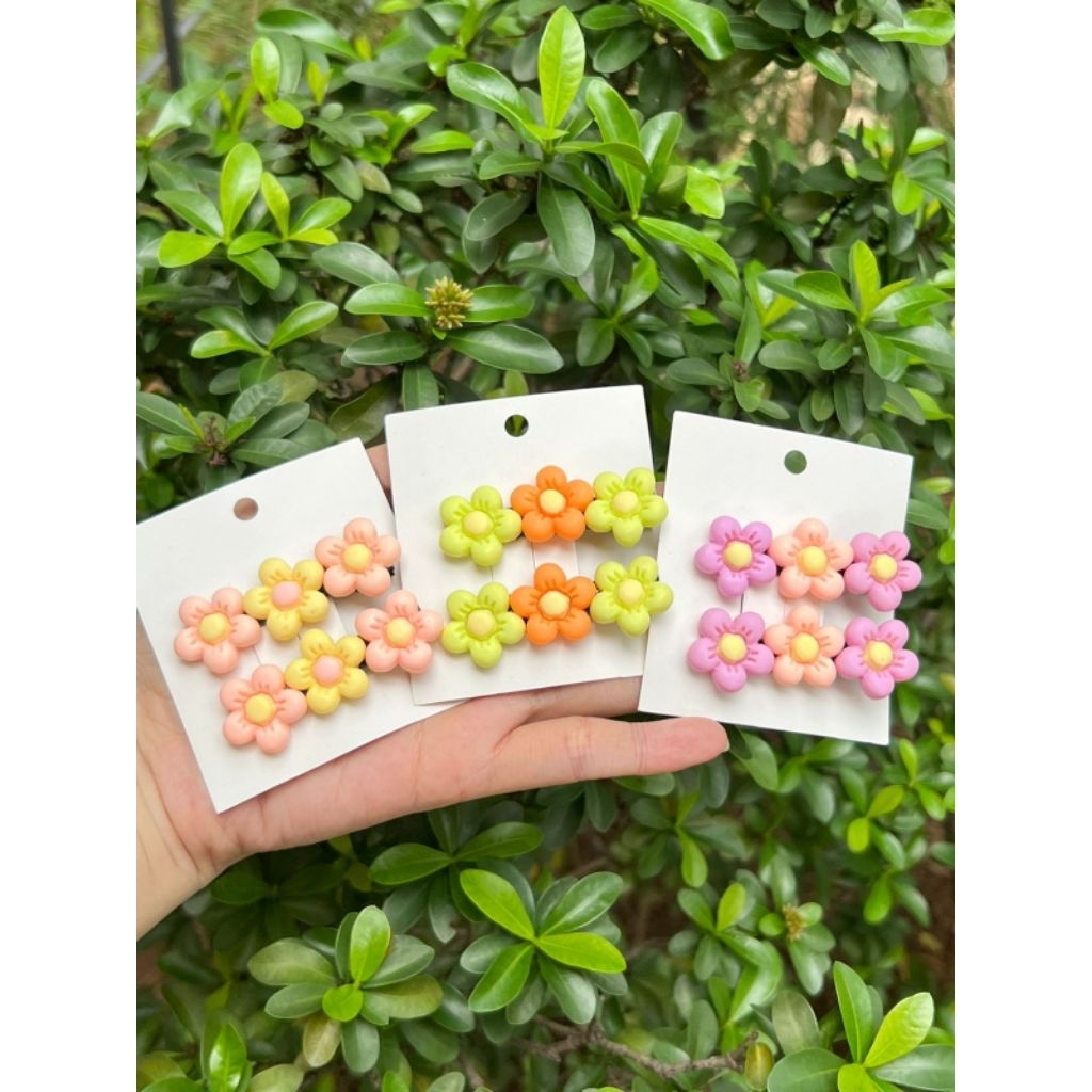 Jual jepitan rambut bunga 3 untuk anak cewek korea per 2pcs | Shopee ...