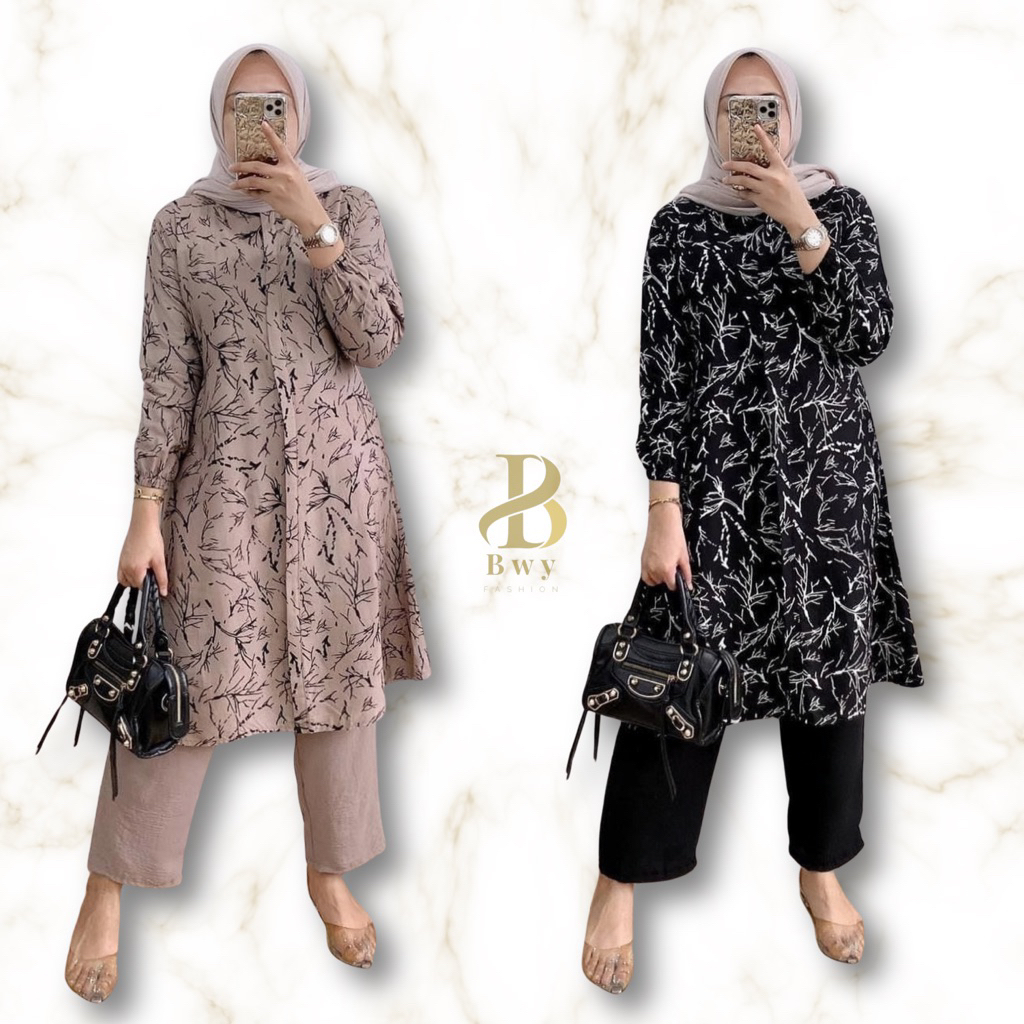 Jual Laveta Set Tunik Setelan Tunik Wanita Kekinian Set Long Tunik ...