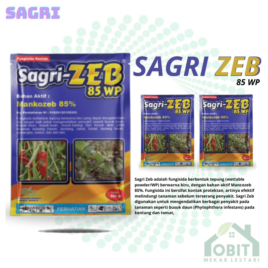 Jual SAGRI ZEB 85 WP BIRU 800 Gr FUNGISIDA UNTUK TANAMAN / Obat Sagri ...