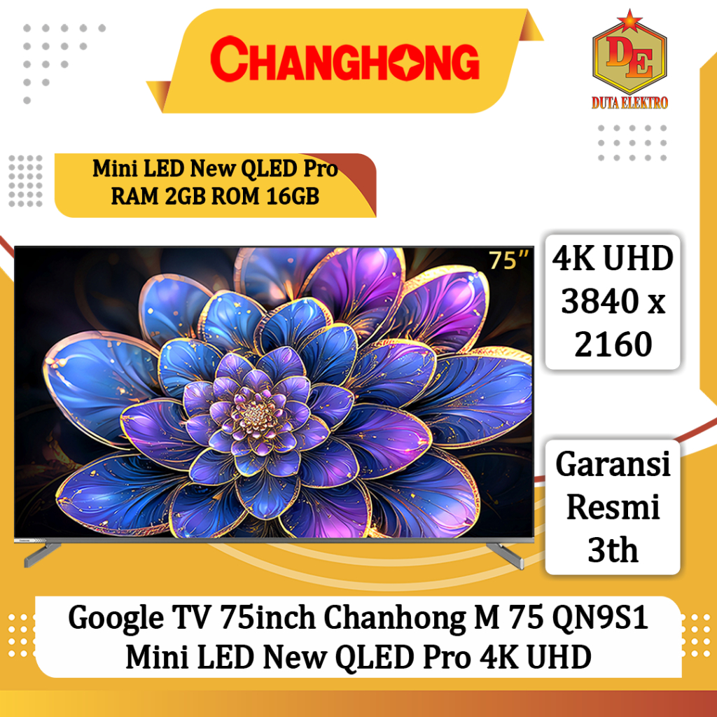 Jual Google TV 75inch Changhong M 75 QN9S1 Mini LED New QLED Pro 4K UHD ...