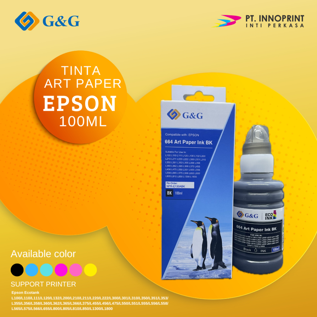 Jual Tinta Artpaper MORR G&G by Innoprint botol 664 cetak ijazah Epson ...