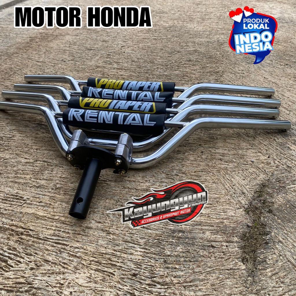 Jual Paket Stang Stir Trail costum Chrome Dan Adaptor Dudukan Stang ...