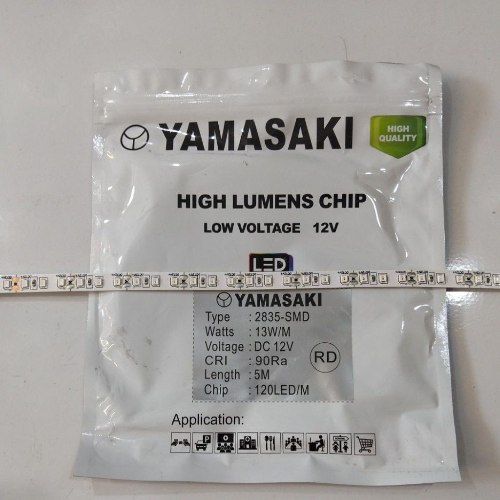 Jual YAMASAKI LAMPU LED STRIP DC 12V 2835 MATA RAPAT 13W/M 120LED/M ...