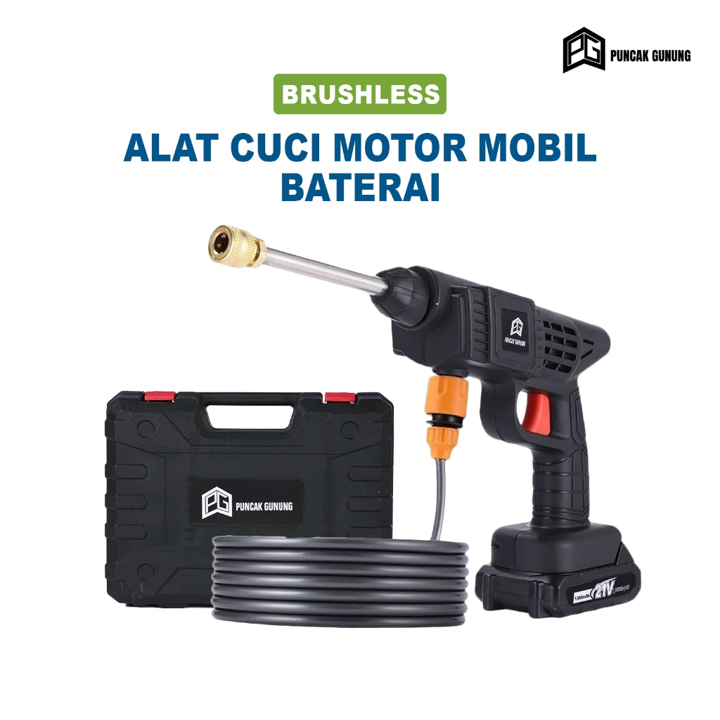 Jual Alat Cuci Motor Mobil Baterai 21V Brushless Tekanan Tinggi 80Bar ...