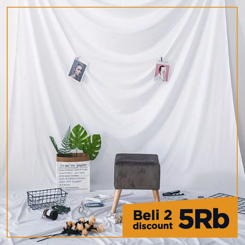 Jual WHITE - Kain Backdrop Kain Background Kain Dekor Kain Dekorasi ...