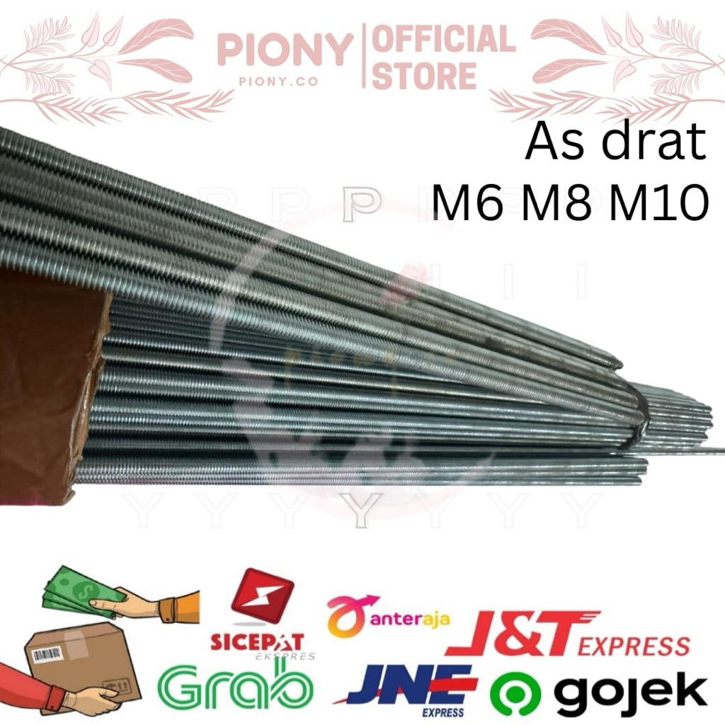 Jual AS DRAT LONG DRAT M6 M8 M10 GALVANIS PUTIH | Shopee Indonesia