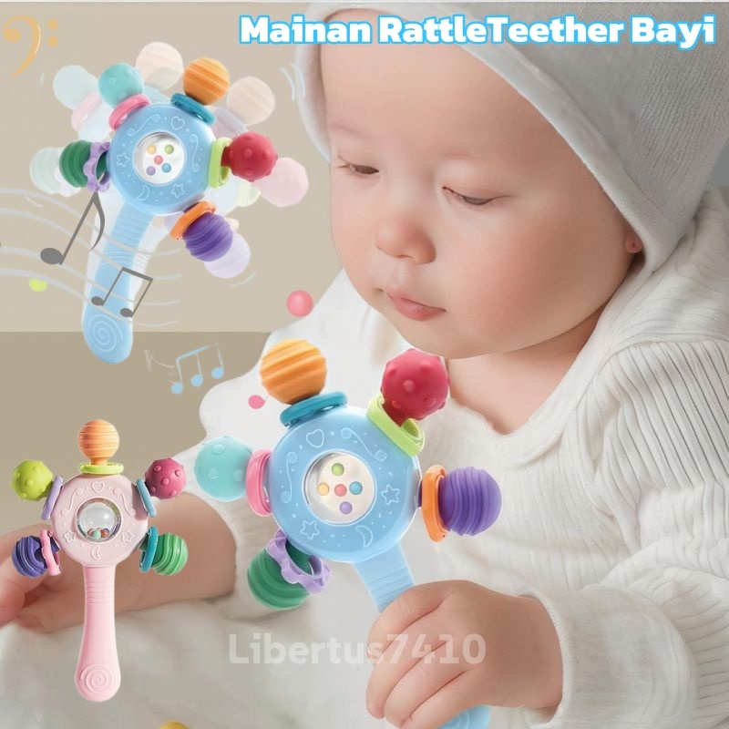 Jual Teether Bayi BPA Free Kocok Musik Silikon Mainan Bayi Gigitan ...