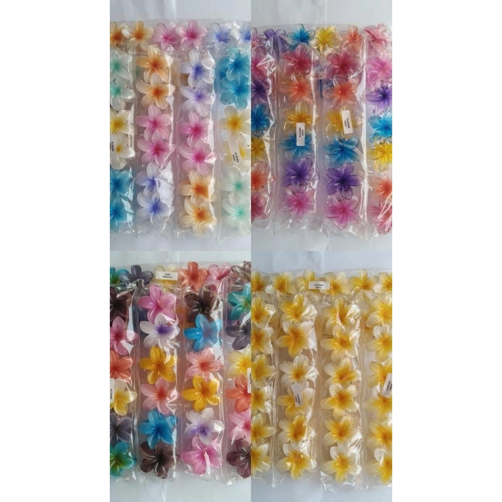 Jual (5CM)Jepitan rambut bunga kamboja perpack isi 12pcs jedai kamboja ...