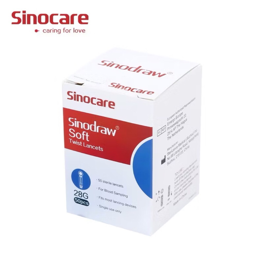 Jual Sinocare - Sinodraw Soft Lancet isi 50 pcs / Jarum Lancet 28G ...