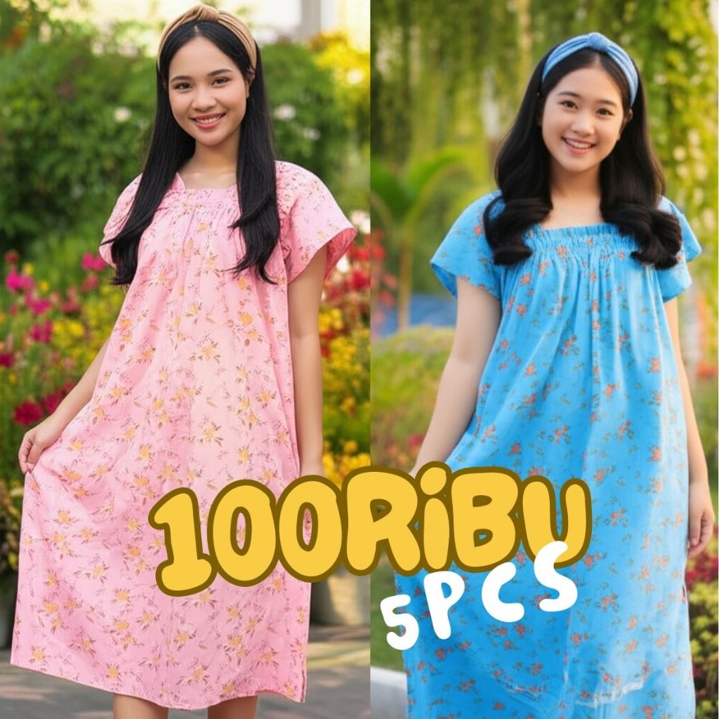 Jual 5pcs Daster Fuji Motif Cantik Adem Kekinian | Paket 100rb-an ...