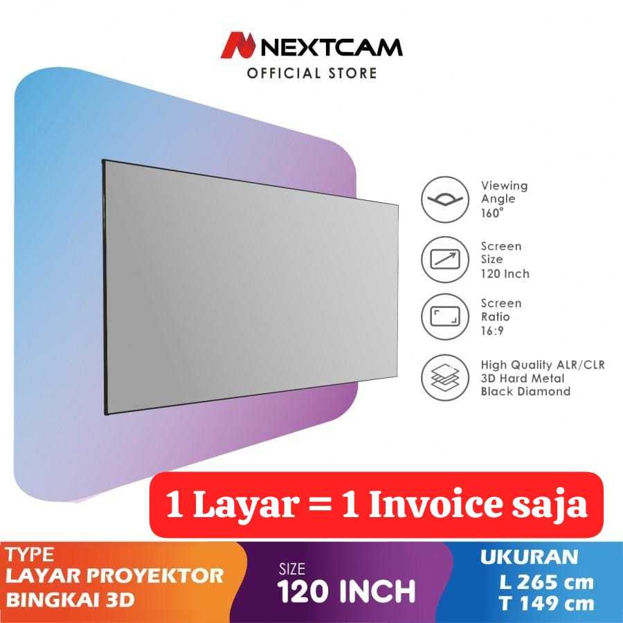 Jual Nextcam Screen Projector 120inchi Frame / Layar Proyektor 120inchi ...