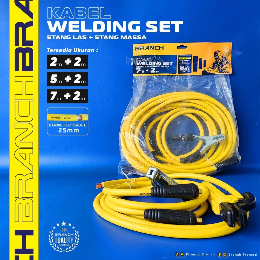 Jual TANG LAS SET BRANCH 7M+2M,5M+2M/KABEL LAS SET STANG LAS MASSA 300 ...