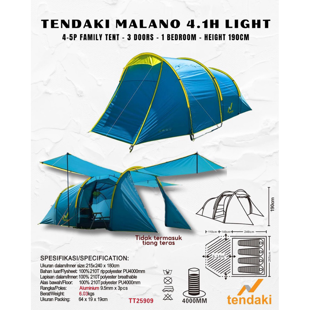 Jual TENDAKI •tenda camping dome •Arundaya 4+ air • MALANO 4.1 •MALANO ...
