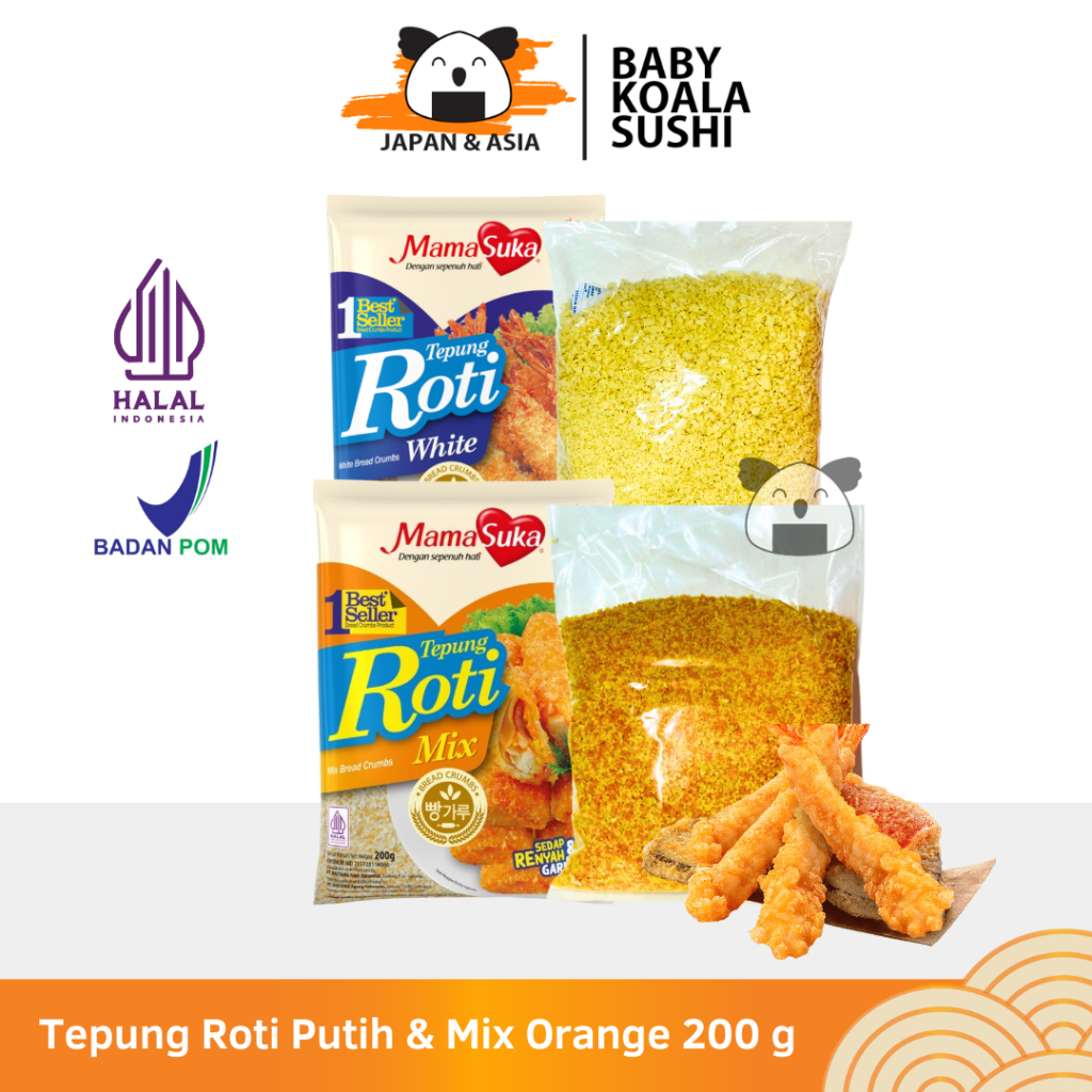 Jual MAMASUKA PANKO Mix ORANGE & Putih Tepung Roti Ekonomis 200 g Halal ...