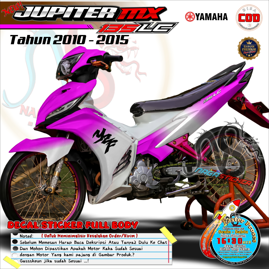 Jual Decal Sticker Motor Full Body YAMAHA New JUPITER MX 135 Motif Kanji2Color NS6009 Desain ...