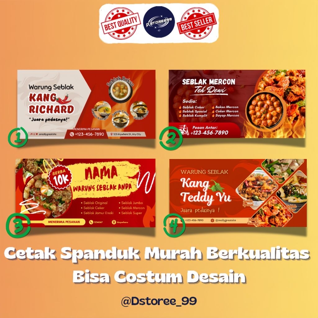Jual Cetak Banner Warung - Jasa Cetak Spanduk Jualan Seblak Pedas ...