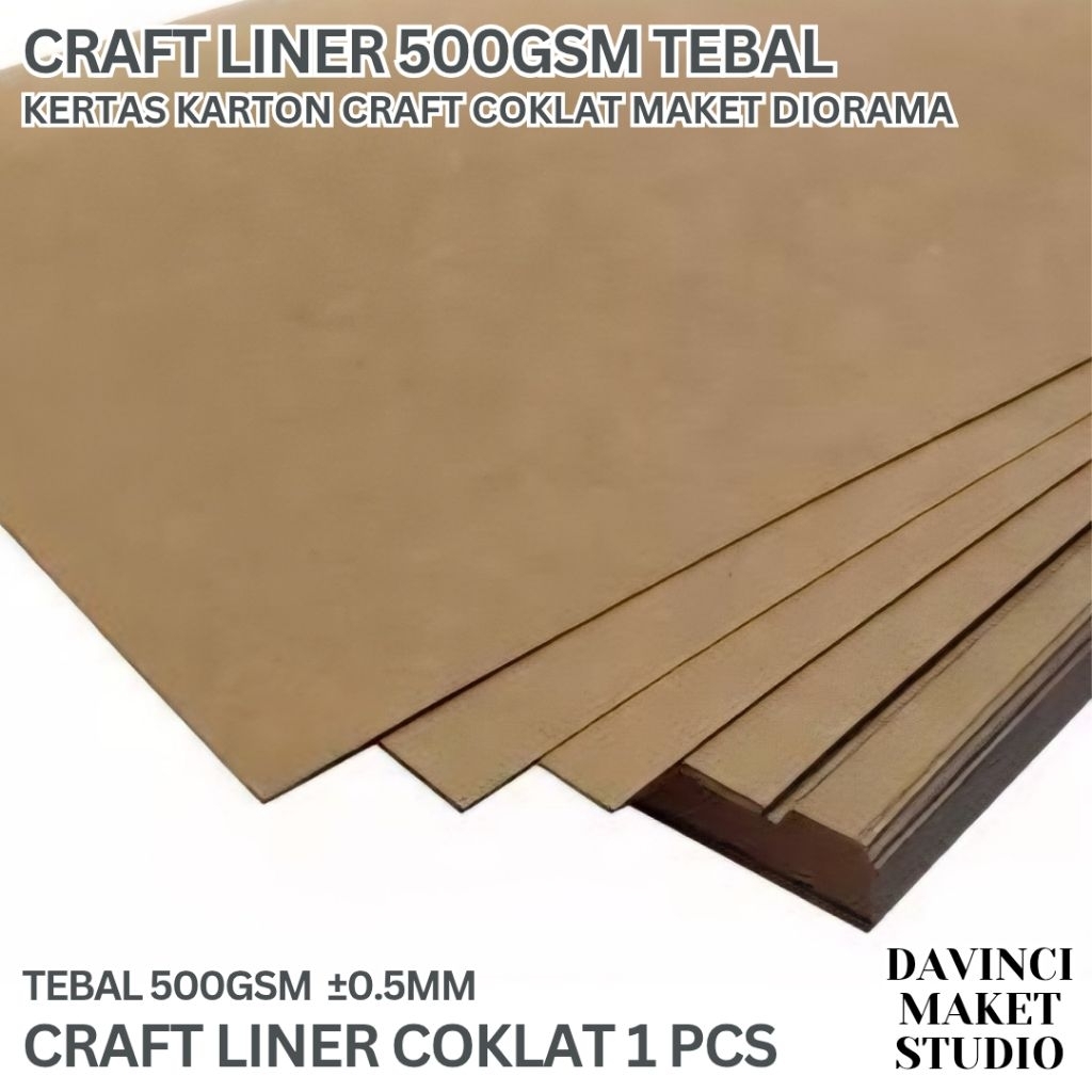 Jual (A3) Kertas CRAFT LINER CARTON KONSTRUK 500 gsm Tebal Bahan Maket ...