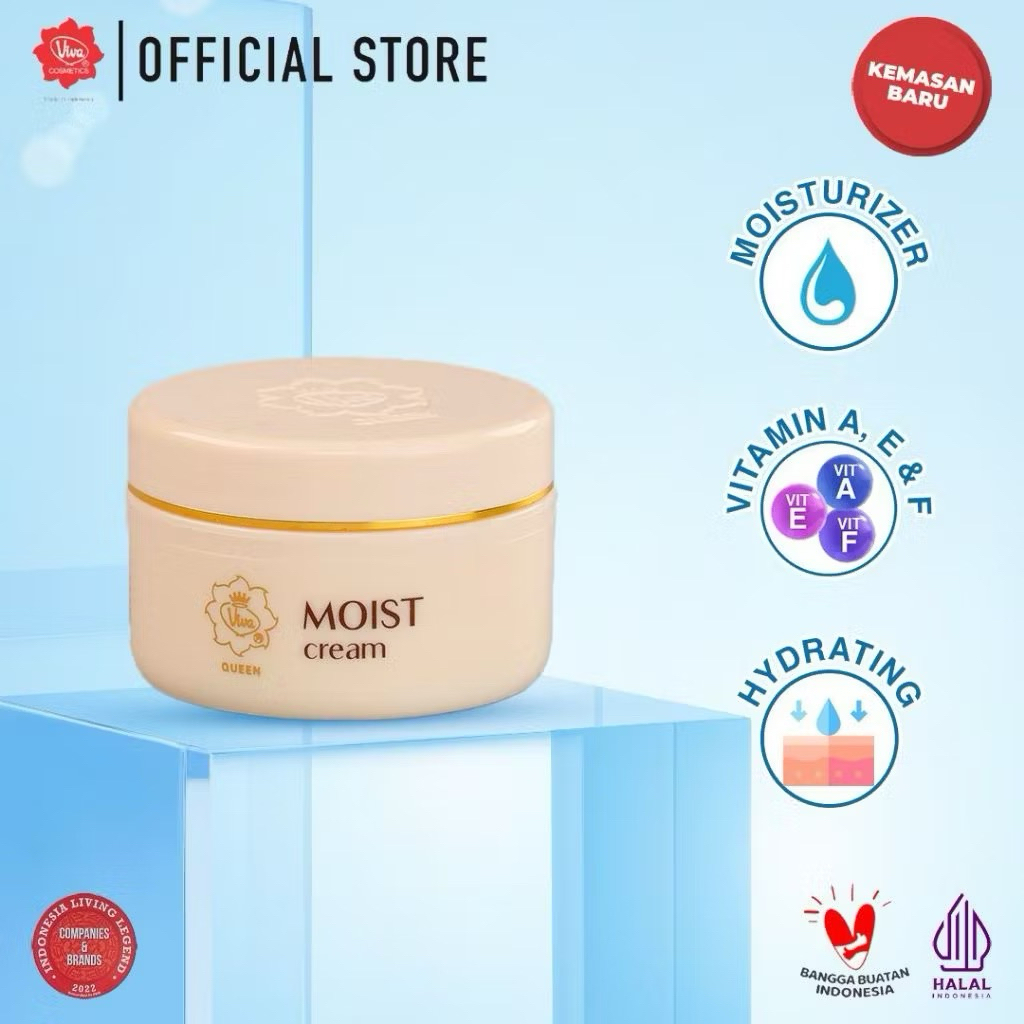 Jual Viva Queen Moist Cream with Moisturizer, VIT A, E & F - 22 gr ...