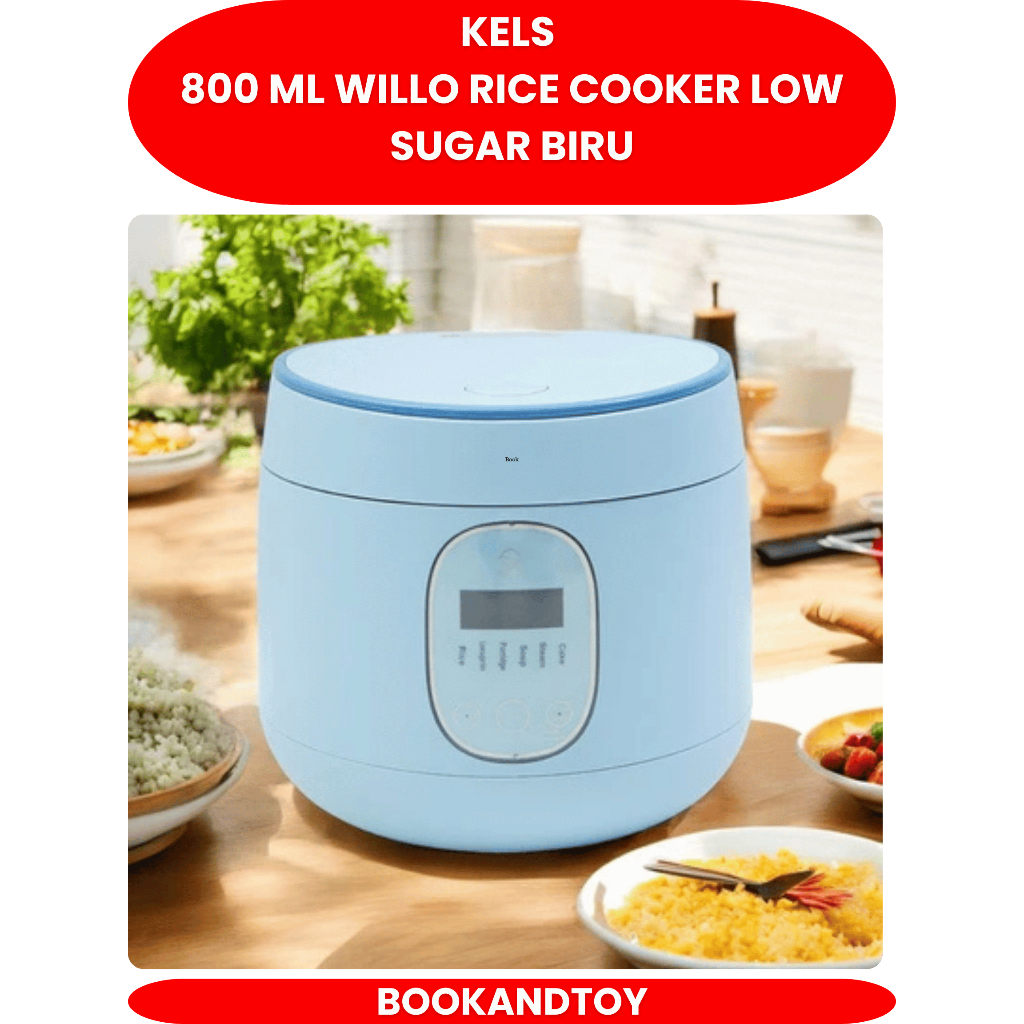Jual Kels 800 Ml Willo Rice Cooker Low Sugar Biru | Shopee Indonesia