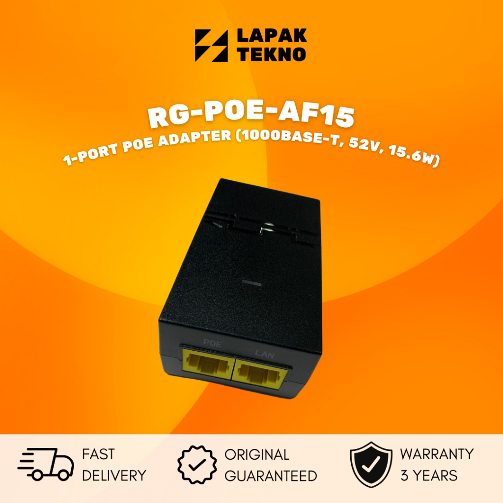 Jual RUIJIE REYEE RG-POE-AF15 1-port PoE adapter (1000Base-T, 52V, 15 ...