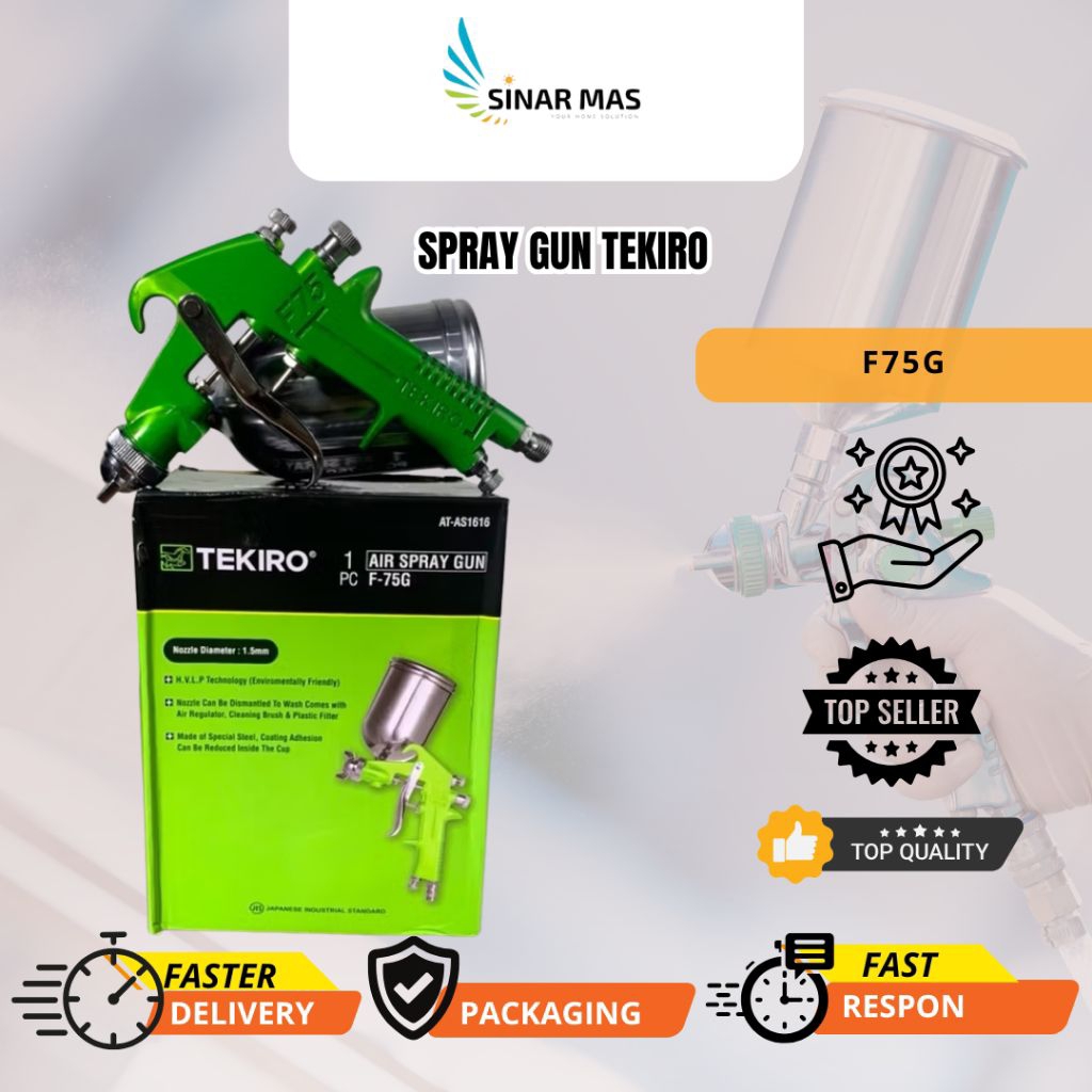 Jual Tekiro SprayGun Semprotan Cat F75 G Tabung Atas | Shopee Indonesia