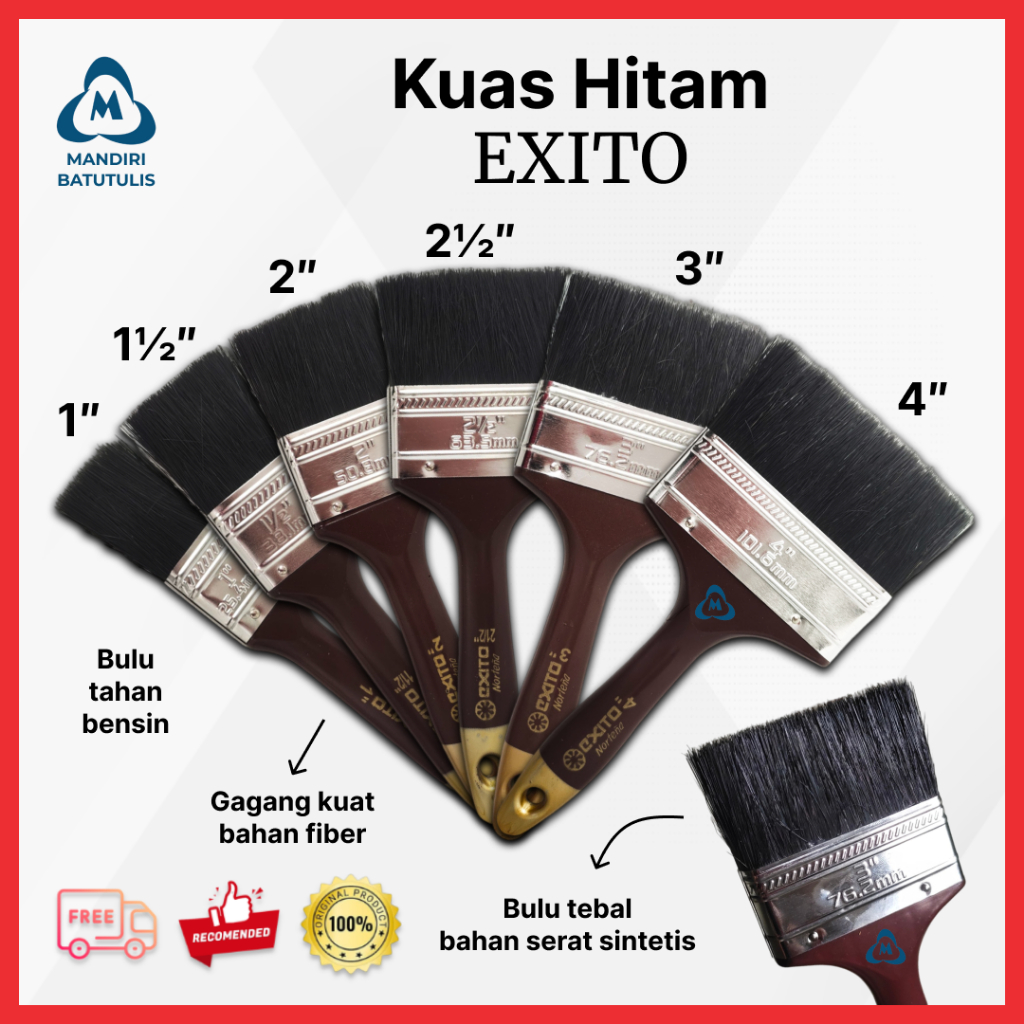 Jual Kuas Cat Hitam EXITO - Koas Tembok Bulu Tebal Sintetis Fiber Anti ...
