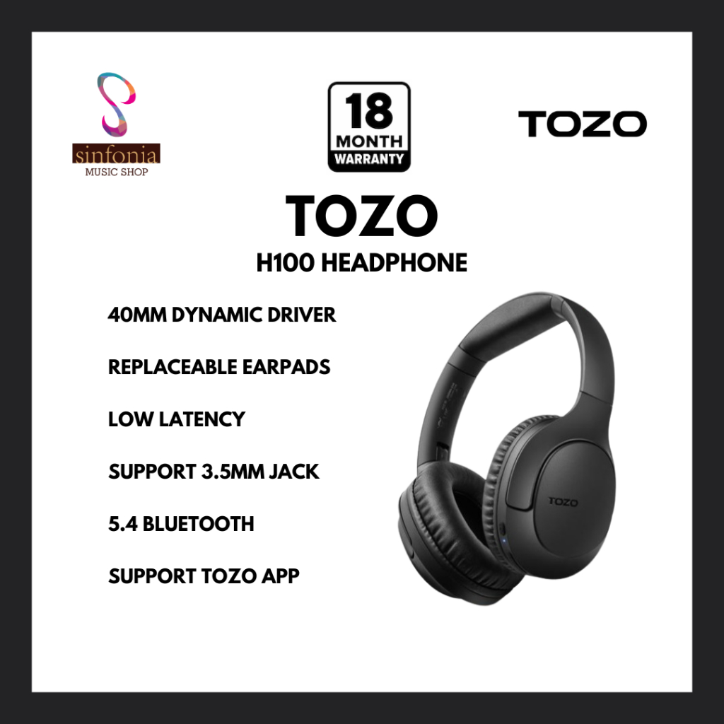 Jual NEW LAUNCHING TOZO H100 Over Ear Headphone Wireless ENC Mic Clear ...