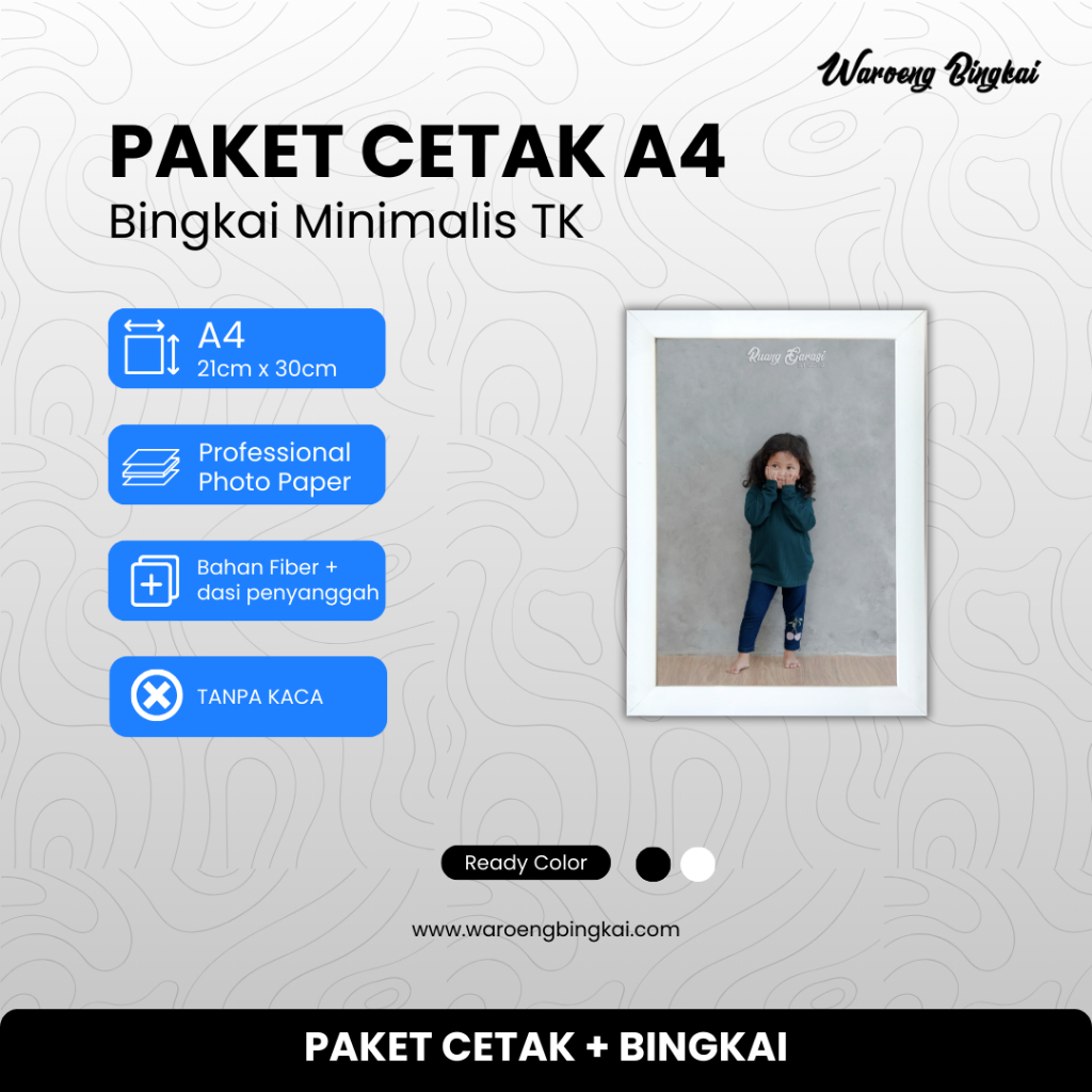 Jual Cetak foto ukuran A4 21X30 plus frame minimalis TANPA KACA ...