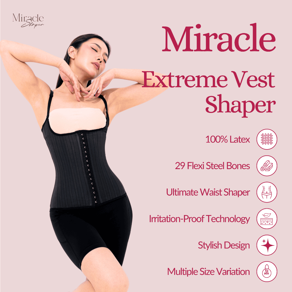 Jual Miracle Shaper | Extreme Vest Body Shaper Slimming Corset + Strap ...