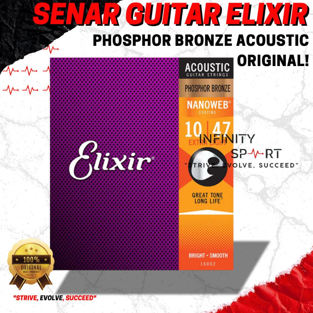 Jual Senar Gitar Elixir 16002 Nanoweb Phosphor Bronze Acoustic Guitar ...