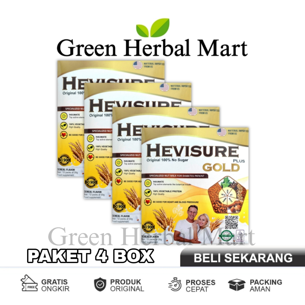 Jual 4 Box Hevisure Gold Milk Susu Kacang Untuk Penderita Diabetes ...