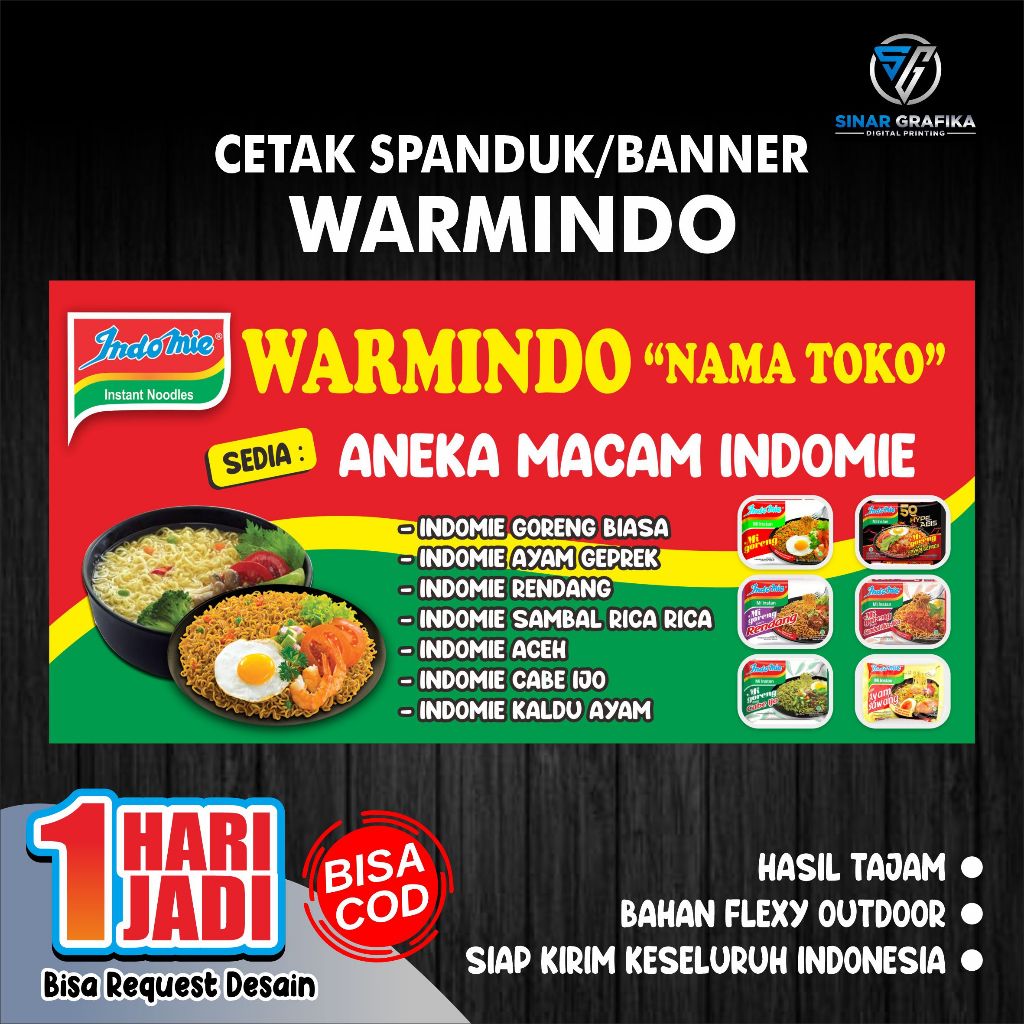 Jual Spanduk Banner Warmindo Bisa Ganti Menu DLL, Free Desain | Shopee ...