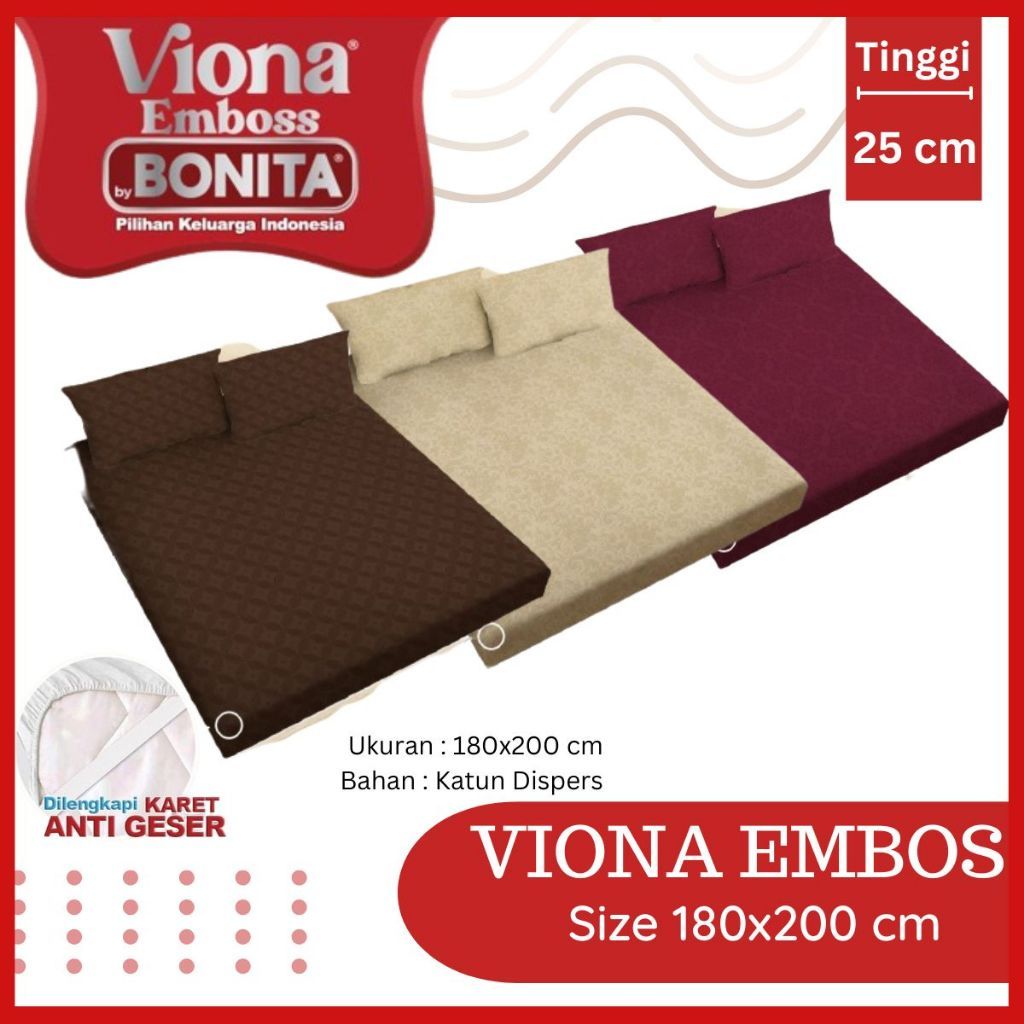 Jual SM Bonita VIONA Polos Embos Ukuran 180x200 Tinggi 25cm Double ...