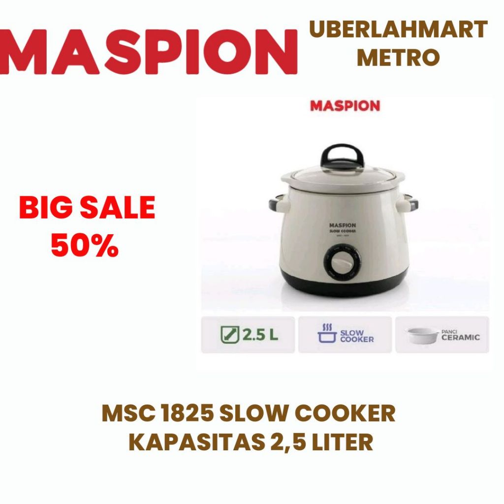 Jual MASPION SLOW COOKER MSC 1825 KAPASITAS 2,5 LITER | Shopee Indonesia