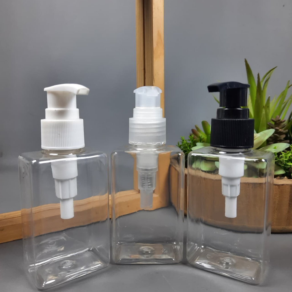 Jual Botol Pump 100 Ml Kotak Natural / Botol Lotion Pump 100 Ml / Botol ...