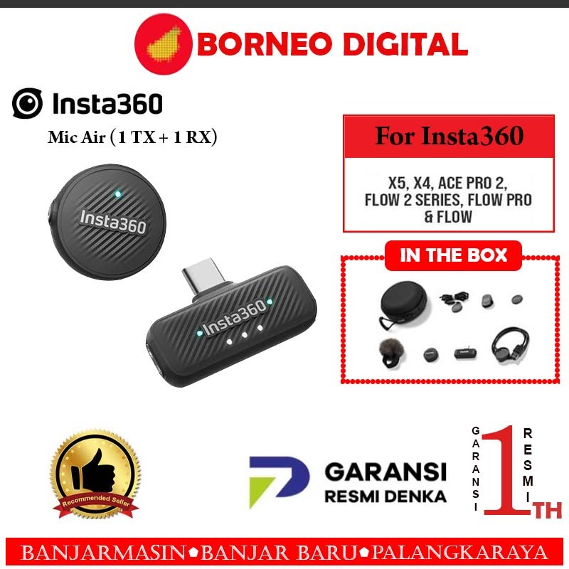 Jual Insta360 Mic Air Wireless Microphone Insta 360 Mic Air 1TX + 1RX ...