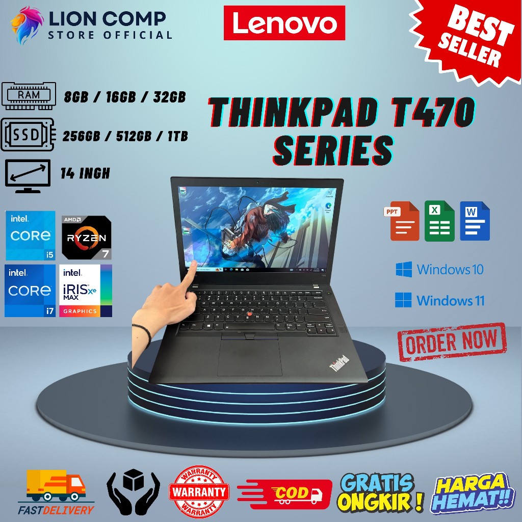 Jual Lenovo Thinkpad T470 / Thinkpad T460 Intel i7 | i5 16GB 512GB 14 ...
