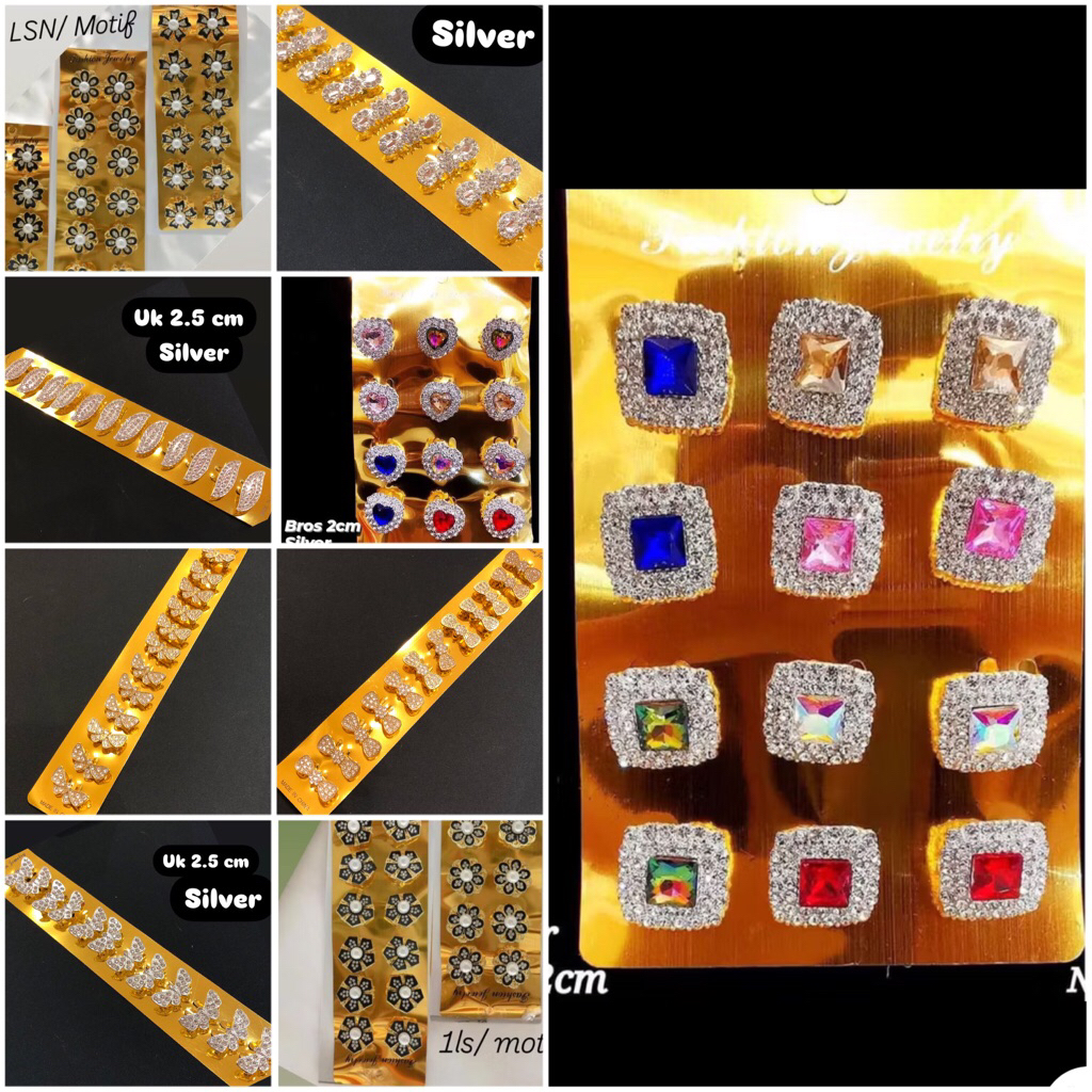Jual (1 LUSIN isi 12 Pc) Bros Dagu Random 1 MOTIF /Bros Mata/Bros Hijab ...