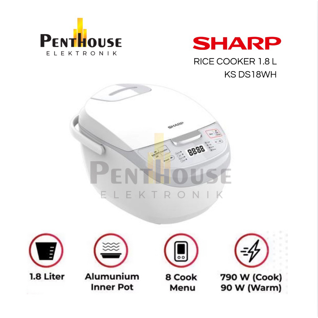 Jual Sharp Rice Cooker Digital 1.8L KS DS18WH / KS-DS18-WH / KS-DS18 ...