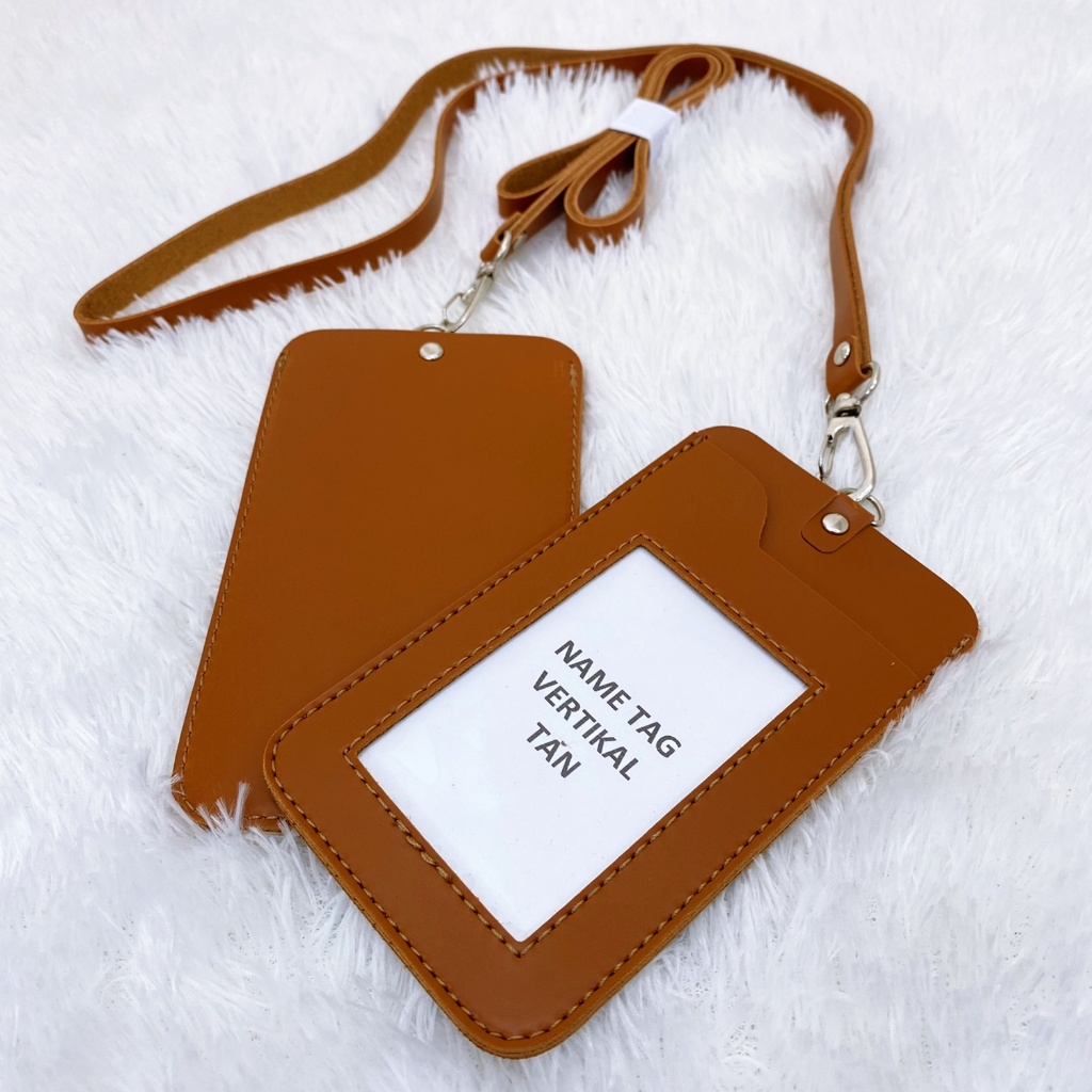 Jual NAME TAG KULIT / ID CARD HOLDER KULIT / ID CARD / GANTUNGAN NAMA ...