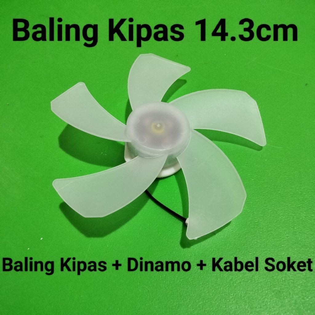 Jual Baling Kipas Angin + Dinamo + Kabel Soket Cooling Fan 14.3Cm ...