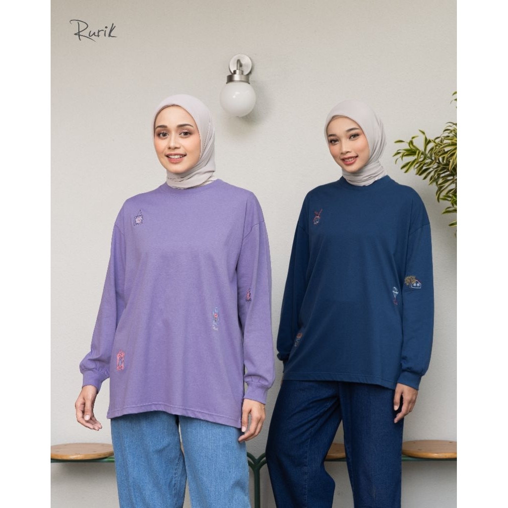 Jual Rurik Original Atasan Oversize Wanita Longsleeve Embroidery ...
