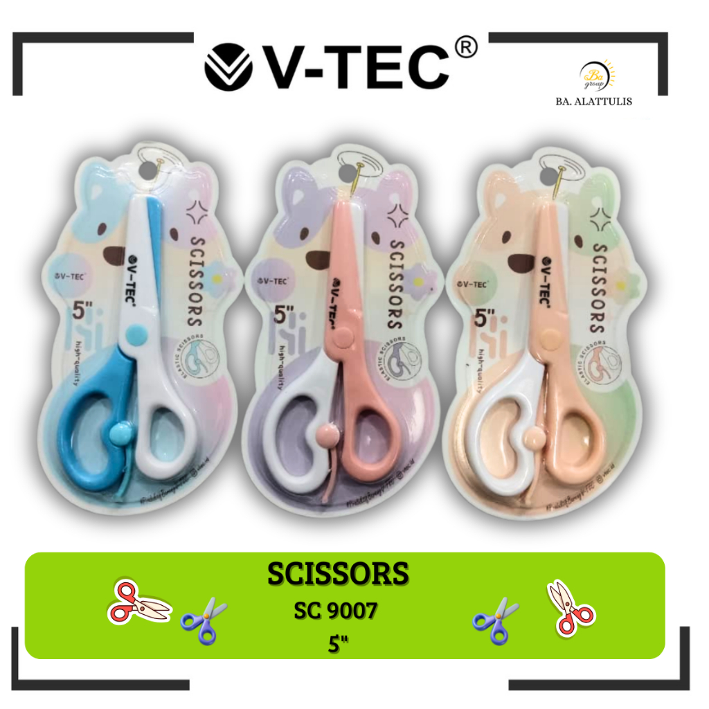 Jual V-TEC GUNTING ANAK /KIDS SCISSORS SC 9007 BLUE/CREAM/PINK | Shopee ...