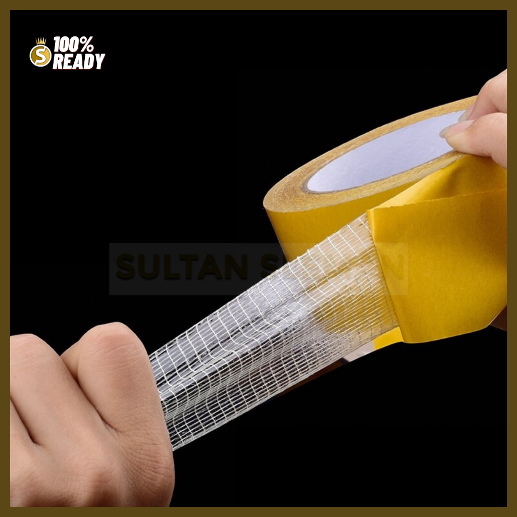 Jual [PROMO] Isolasi Lakban Kuat / Double Tip Fiber Serbaguna / Lakban ...