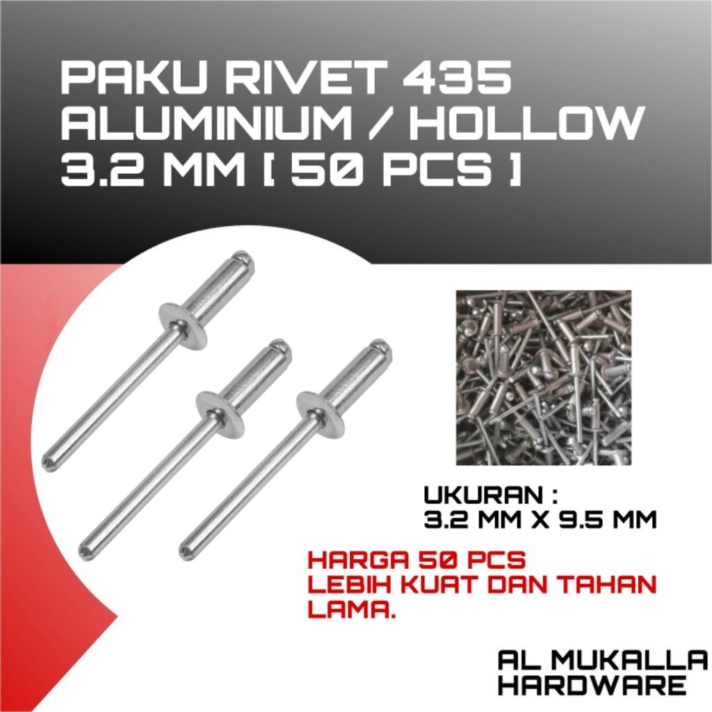 Jual Paku Rivet 435 Seido 50 Pcs Paku Rivet Hollow / Aluminium - Paku ...