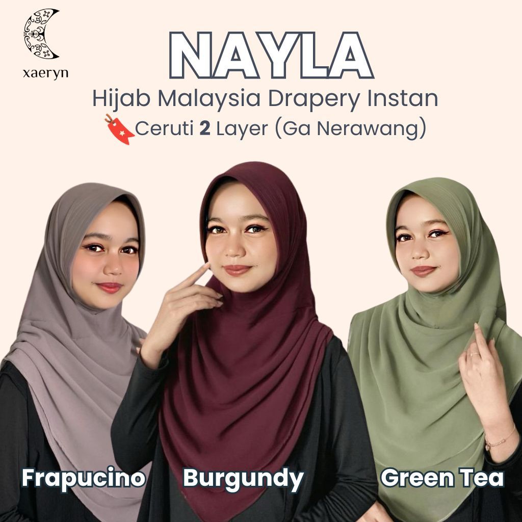 Jual Xyra Hijab - Hijab Drapery Instan Set | Hijab Malaysia Instan ...