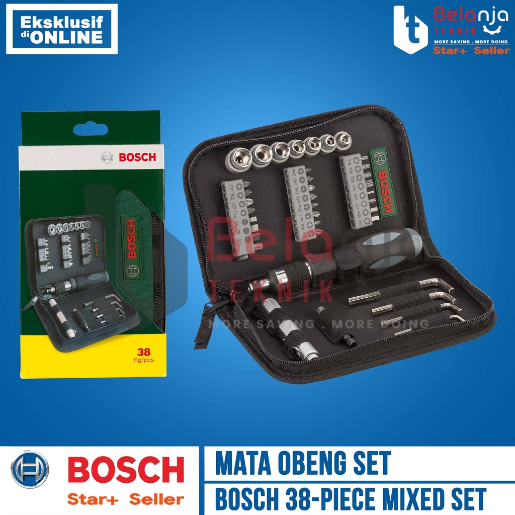 Jual Bosch Screwdriver and Socket Set 38 Pcs Mata Obeng dan Soket Set ...