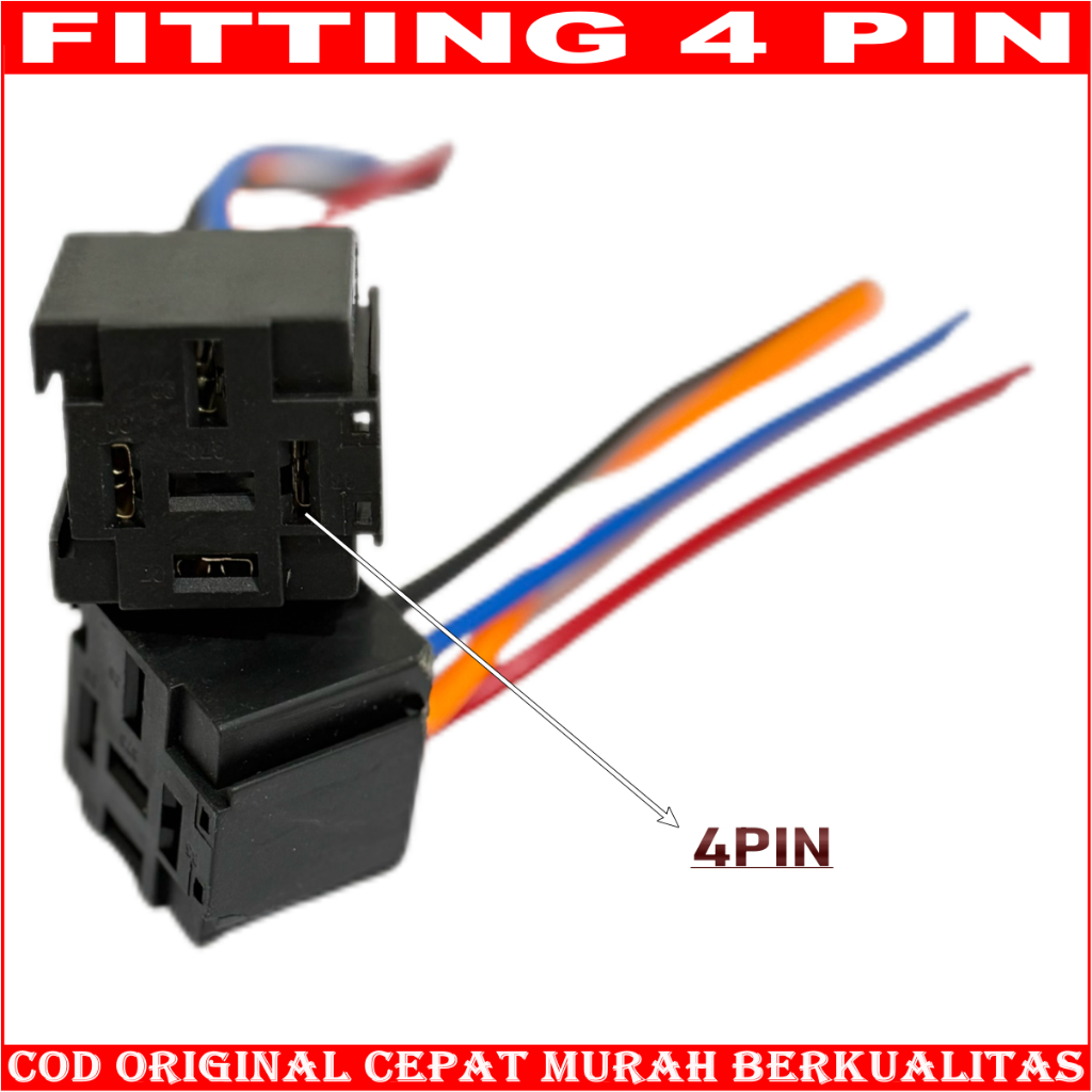 Jual SOCKET RELAY GANDENG + KABEL RUMAH RELAY 4 KAKI FITTING RELAY ...