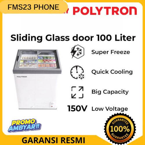 Jual FREZER POLYTRON Chest Freezer Sliding Glass 100 Liter - PCF 129 ...
