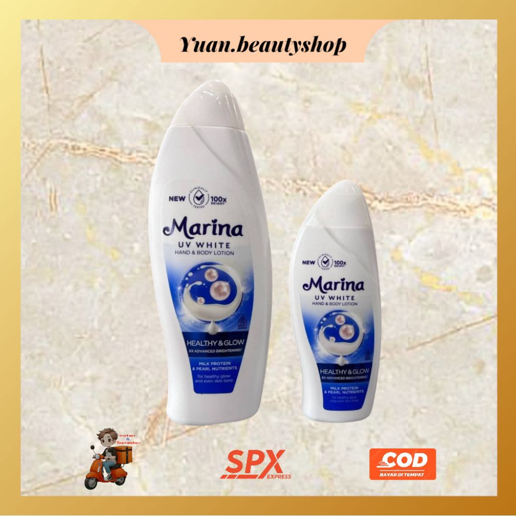 Jual Marina UV White Healthy & Glow Body Lotion Biru 185ml & 460ml ...